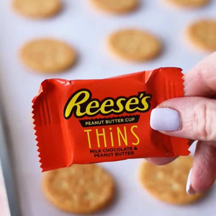 Ritz crackers with Reese's peanut butter cups - One Sweet Mama